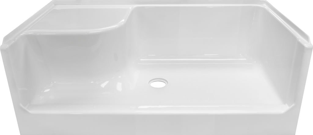 Lyons 27x54 Left Hand Seat Center Drain Shower Pan With 3pc Surround ...