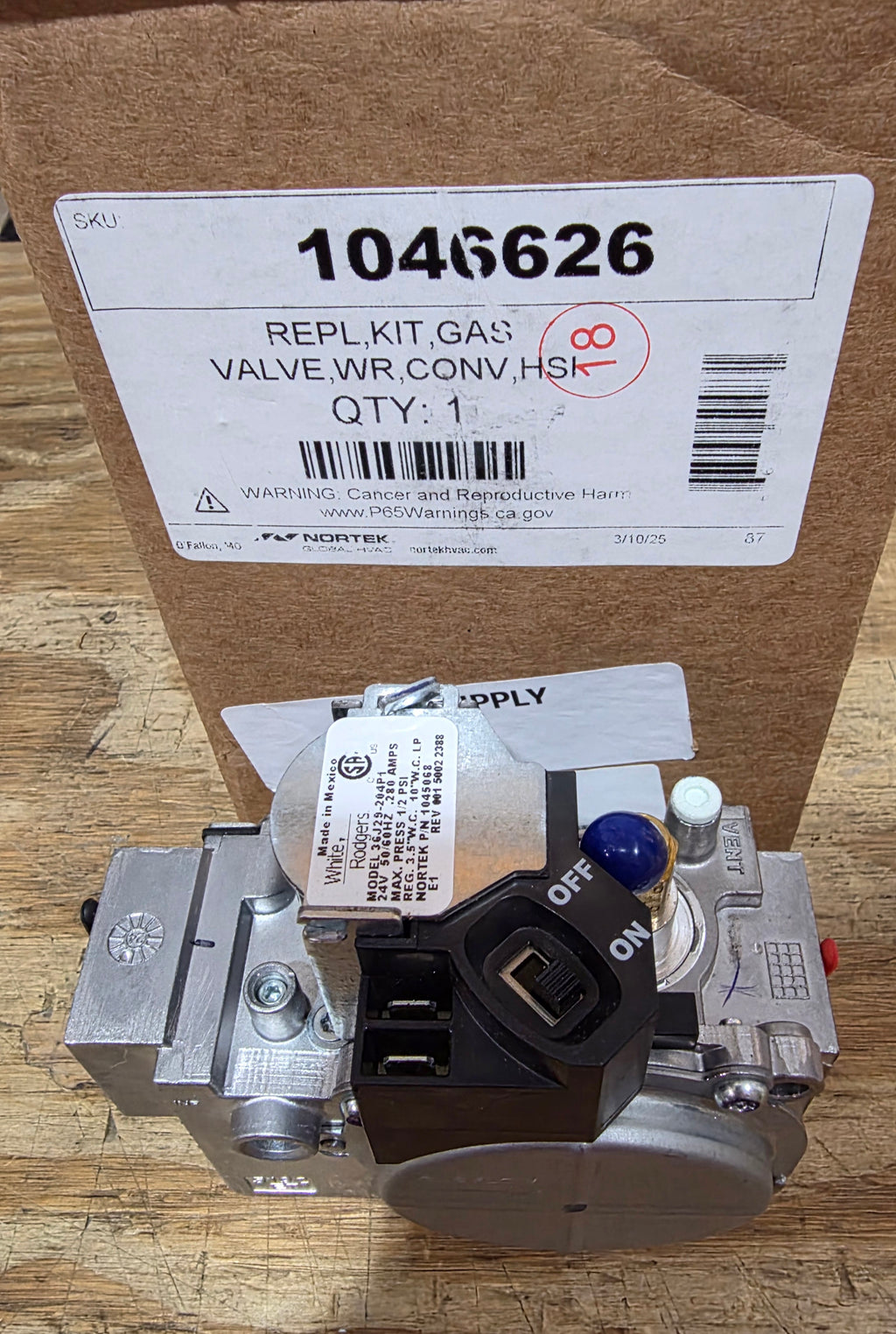 Nordyne/Miller/Intertherm Gas Valve M1M (FM-903596) – Star Supply USA