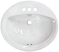 20in x 17in White Oval China Lavatory Sink – Star Supply USA